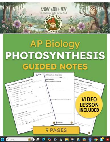 AP Biology | The Real Equation for Photosynthesis – Guided Notes ...