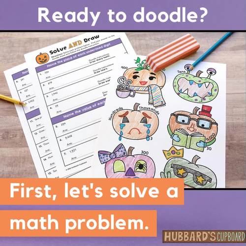 Halloween Math Activities - Place Value Up to 1,000 - (Round, Find Value)