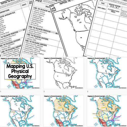 U.S. Physical Geography Mapping Activity Physical Geography U.S. PRINT ...