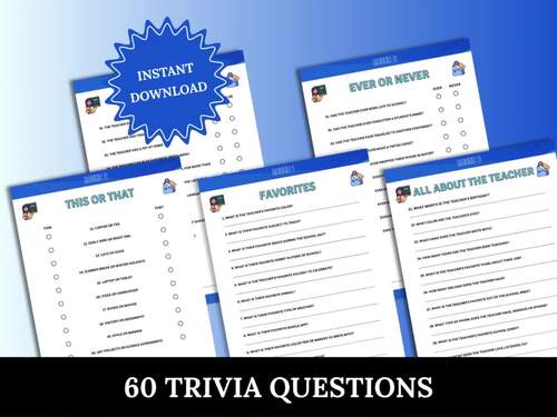 Who Knows the Teacher Best Trivia | Fun Printable End of School Year ...