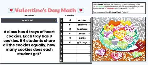 Sweethearts Valentines Day Math Two Step Multiplication & Division Word ...