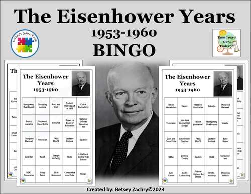 The Eisenhower Years BINGO Review Game Activity for High School | TPT
