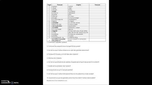 French The Little Prince Performance Task Reading Speaking Writing ...