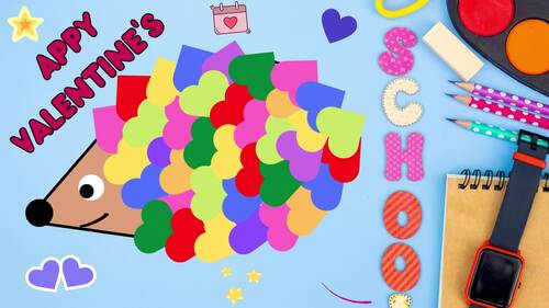 Valentine's Heart Hedgehog Craft - Bulletin Board Idea by 1 Teaches 2 Learn