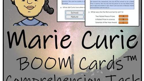 Marie Curie BOOM Cards™ Comprehension Activity 3rd Grade & 4th Grade