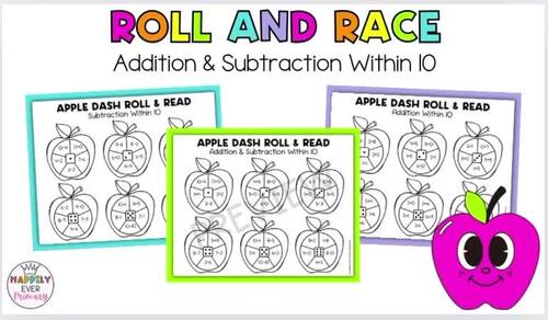 Back to School Roll & Race Math Dice Games - Addition & Subtraction ...