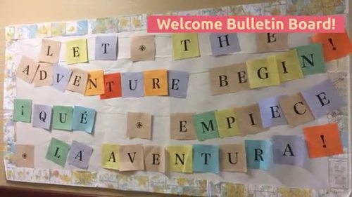 Welcome board - Let the adventure begin ESPAÑOL by Bilingual teacher in USA