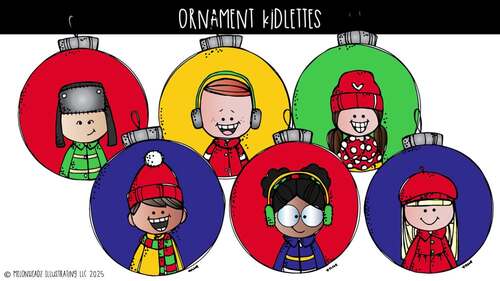 Ornament Kidlettes clip art, Christmas clip art Mini by Melonheadz Clipart