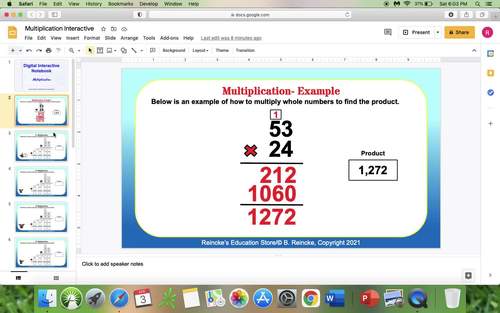 Multiplication Digital Activity with 2 and 3-Digits (Google Slides)