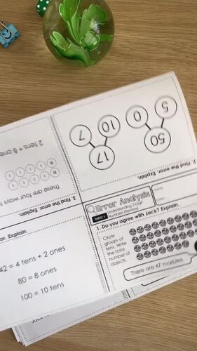 2nd Grade Error Analysis Math Review Activities Prompts Booklets Spiral ...