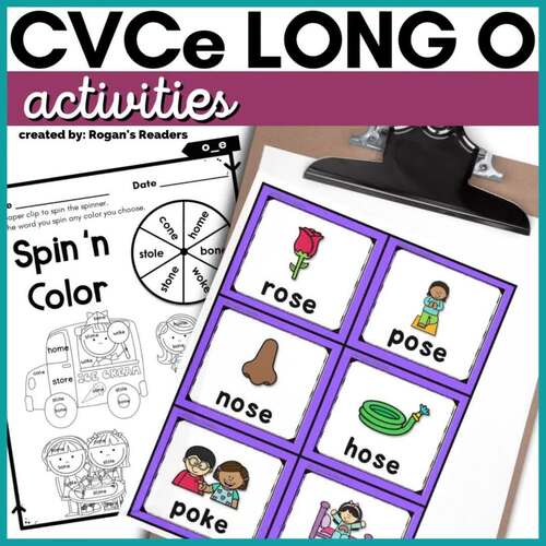 Long O Silent E Phonics Activities - Magic E No-Prep Worksheets | TPT