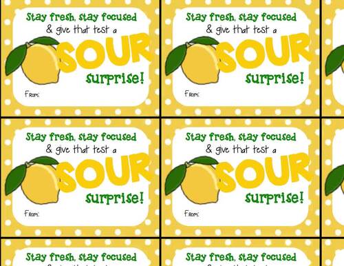Lemon (Warheads) Testing Motivation Tag- Give that test a SOUR surprise!