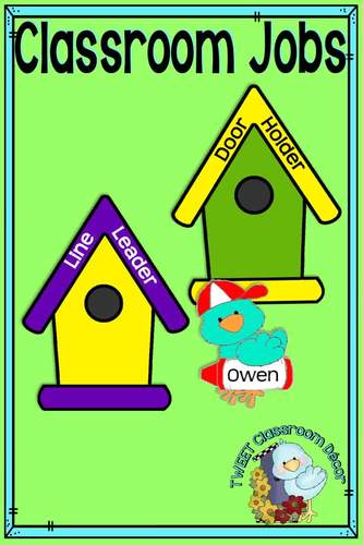 CLASSROOM JOBS Classroom Management TWEET Bird Decor Editable by ...