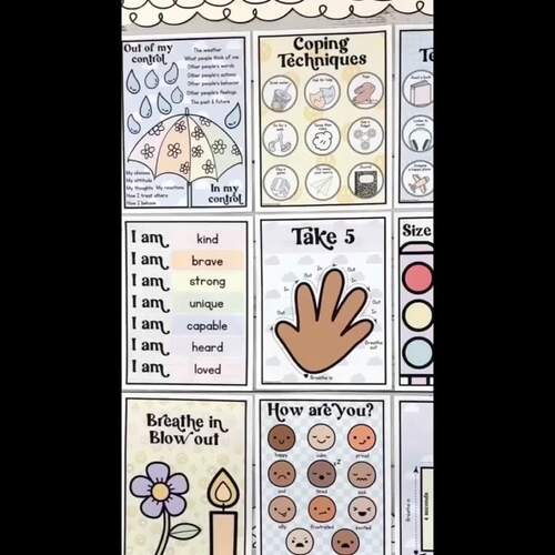 Pastel Pop Class Decor Bundle | Calm Down Corner Posters | Calm Kit Cards