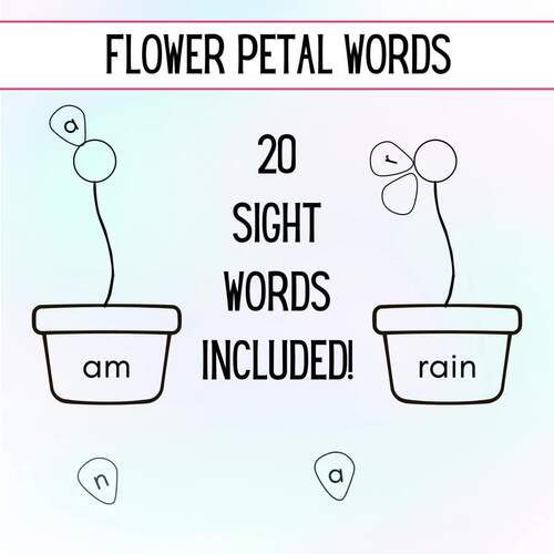 Spring Sight Words Flower Craft Activity: Build & Color for Pre-K ...
