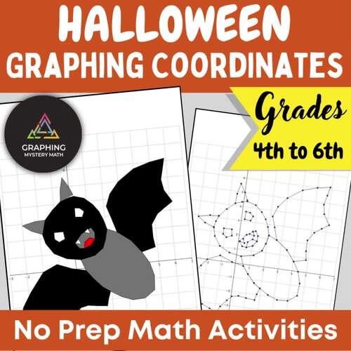 Halloween Graphing Coordinates and Color Shapes to revile the Mystery ...