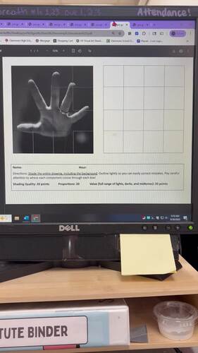 Grid Drawing Art Worksheets: Hands! by Mrs. Hoffer's Art Class | TPT
