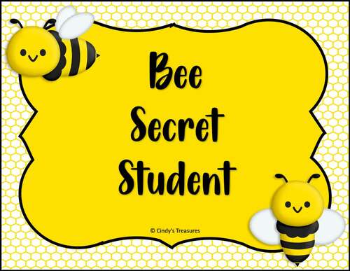 Secret Student-Bee Theme by Cindy's Treasures | TPT