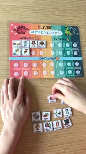 Daily Responsibilities Chart, Editable Pre-K Chore Chart Routine Visual ...