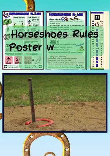 Horseshoes Game Rules Sign| How to Play Horseshoe Poster and Score Board