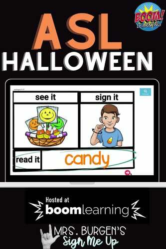 American Sign Language Halloween BOOM CARDS™ Distance Learning | TpT