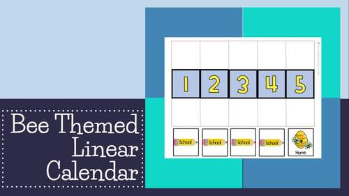 linear calendar bee themed by Joy and Sunshine Collective | TPT