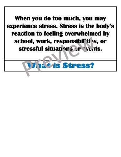 Stress Management Flip Book Activity by All About Food and Life Skills FACS