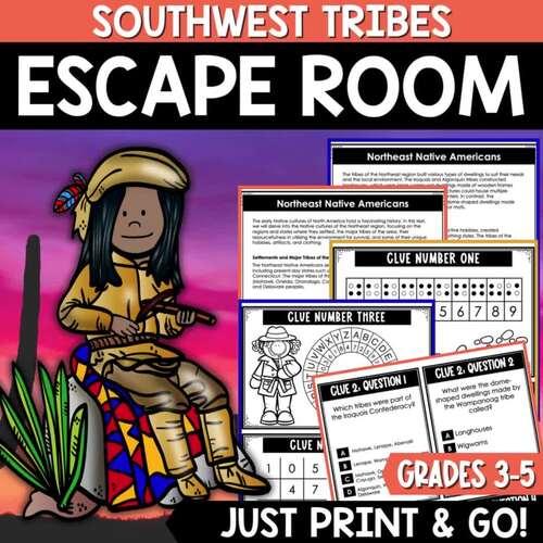 Southwest Native American Tribes Reading Escape Room Social Studies ...