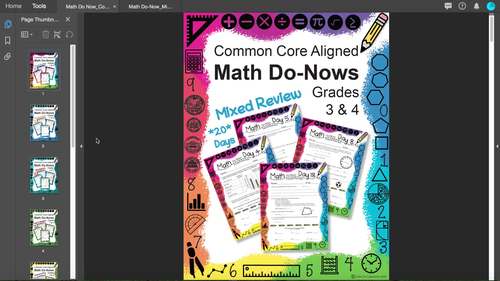 MULTIPLICATION Math Do Nows Daily Warm Up Grades 3 & 4 Review Printable PDF