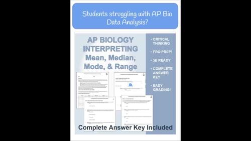AP Biology Skills Practice - Interpreting Mean Median Mode and Range