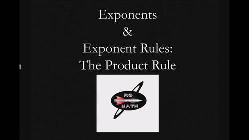 Exponent Rules- The Product Rule: Distance Learning by RG MATH | TPT