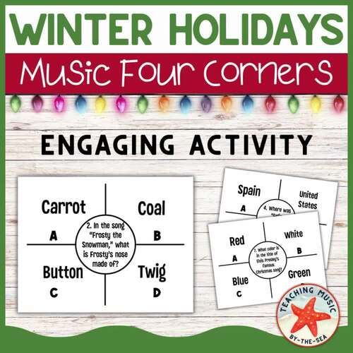 Winter Holiday Music Four Corners Christmas Game | Winter Songs Music ...
