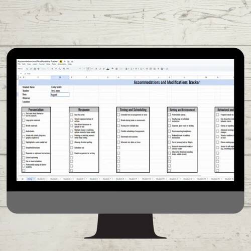 Accommodations Tracker and Checklist | IEP Cheat Sheets | Accommodation ...