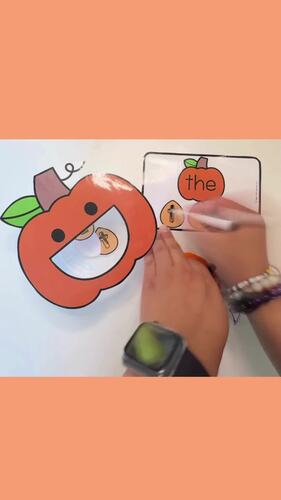 Pumpkin Fine Motor Fall Fry's Sight Word Build, Trace, Task Cards, Cut ...