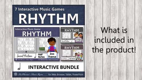 Rhythm Interactive Half Note Music Games {Reveal the Secret Picture Bundle}