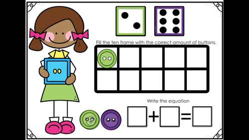 Digital Boom Cards Addition to Ten with Dice Distance Learning | TPT