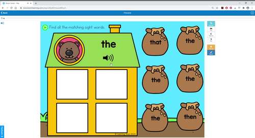 Kindergarten First Second Grade Fry's Sight Words Boom Cards (First 25)
