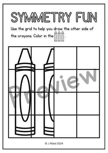 Back to School Coloring Pages & Symmetry Math Centers for Early Finishers