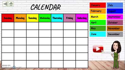 Full-screen interactive class calendar by Ms Garcia Store | TPT