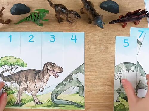Dinosaur Number Order Puzzle 1-20 | Hands-On Number Sequencing Activity