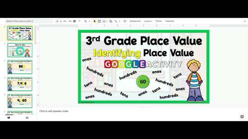 Identifying Place Value Google Activity Up to 10,000 by Teacher Gameroom