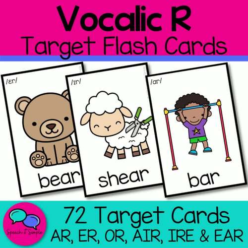 Vocalic R Articulation Target Cards - Artic - Apraxia - Phonology ...