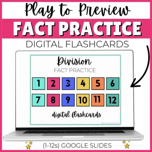 Division Fact Fluency Digital Flashcards | Self-Checking Practice Google Slides