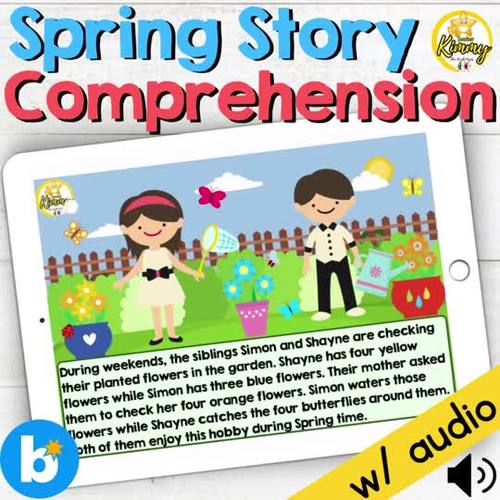 Spring Story Comprehension Answering WH Questions Boom Cards by Teacher ...