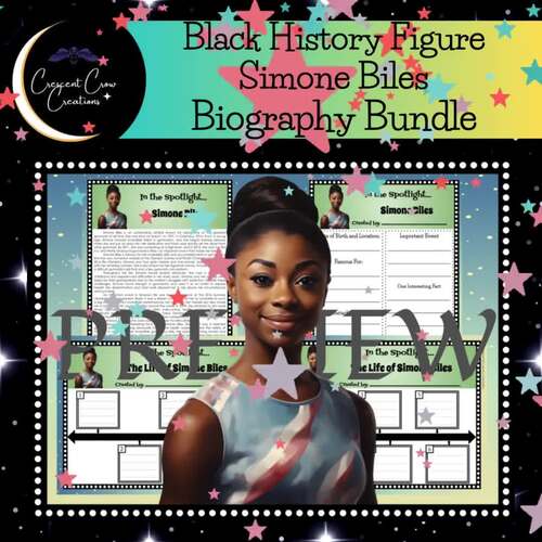 Black History Figure Simone Biles Biography Bundle Research Project