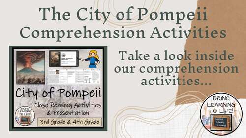 Pompeii Close Reading Passage & Comprehension Activities | 3rd–4th Grade