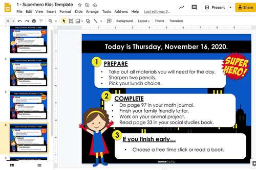 Editable Morning Work Presentation Google Slides PPT Templates ...