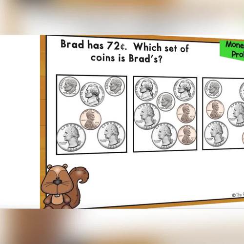 Fall Money Word Problems BOOM™ Cards 2.MD.8 by The Rocket Resource