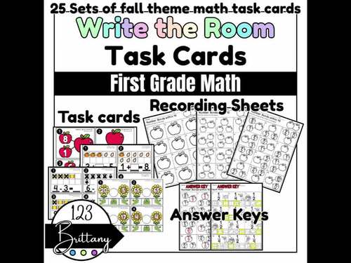 First Grade Math Write the Room - Fall by 123 Brittany | TPT