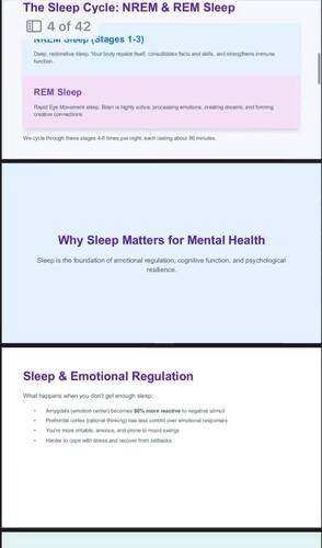 Why We Sleep- Sleep & Mental Health Presentation, Sleep Project & Journal